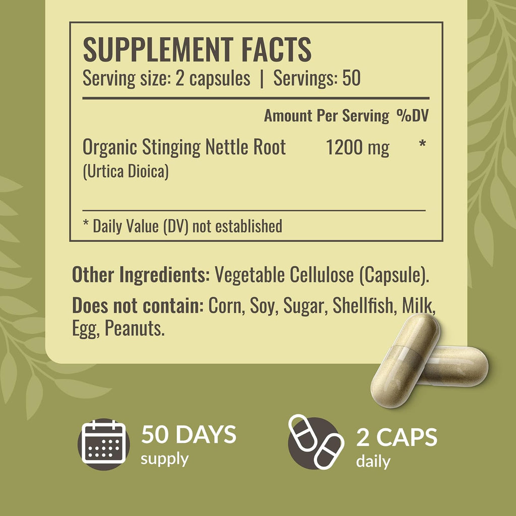 Natural nettle supplement for wellness