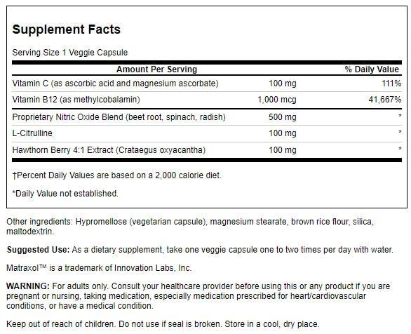 natural nitric oxide complex supplement