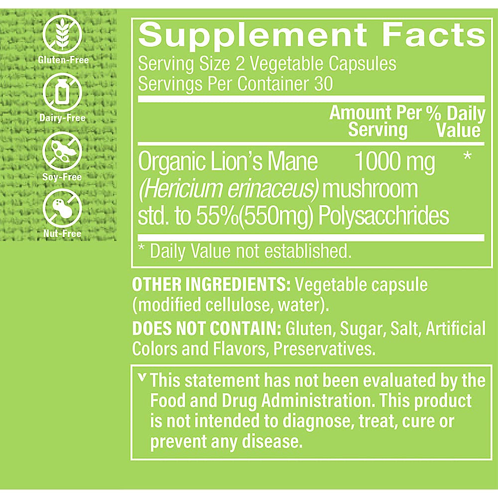 natural nootropic mushroom capsules