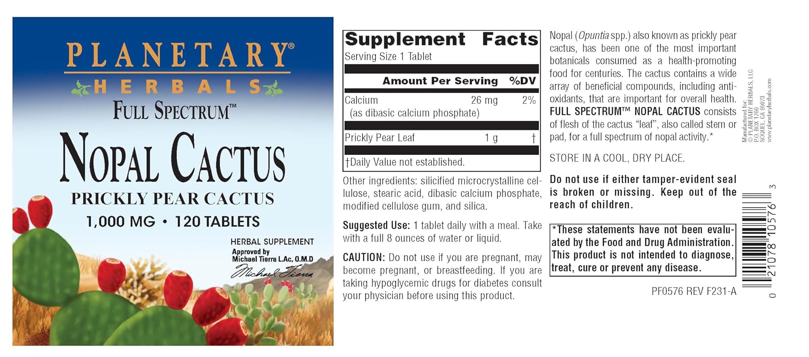 Natural nopal cactus for health