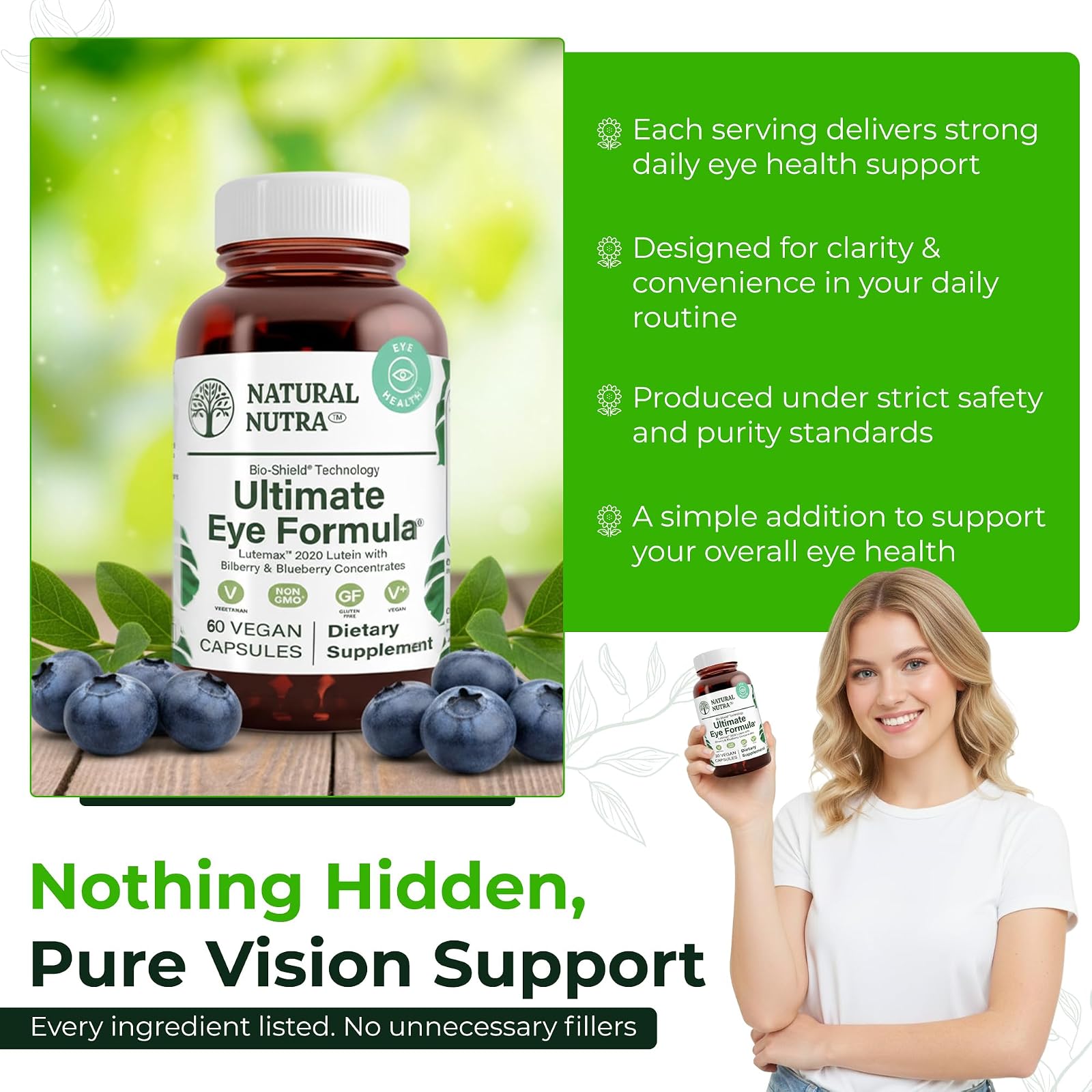 Natural Nutra capsules for eye wellness