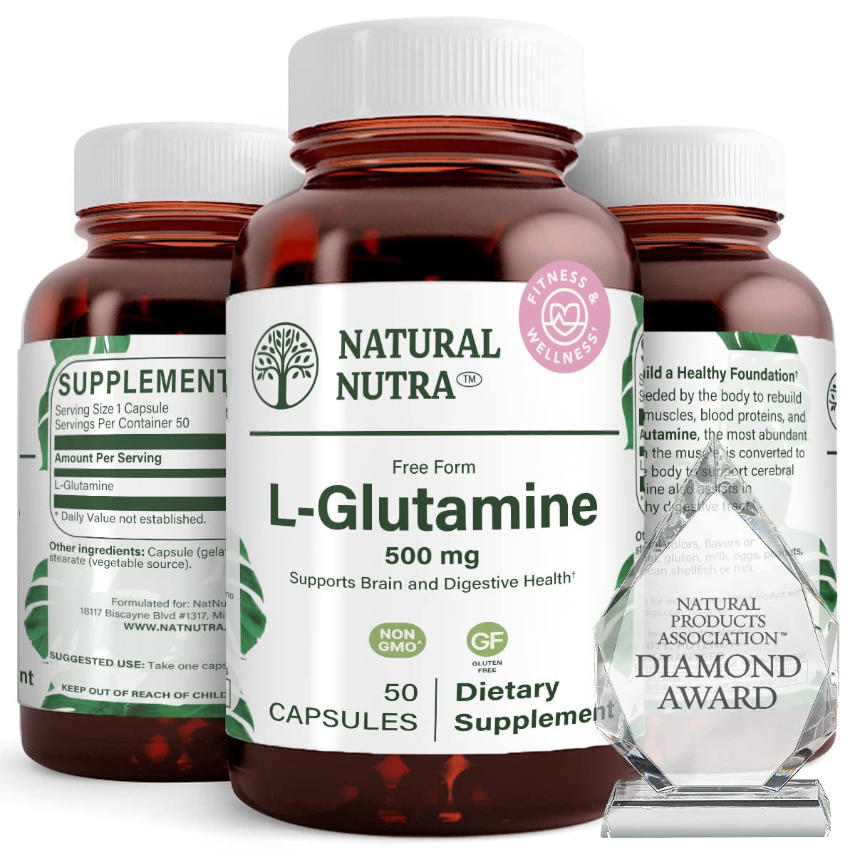 Natural Nutra L-Glutamine for muscle recovery