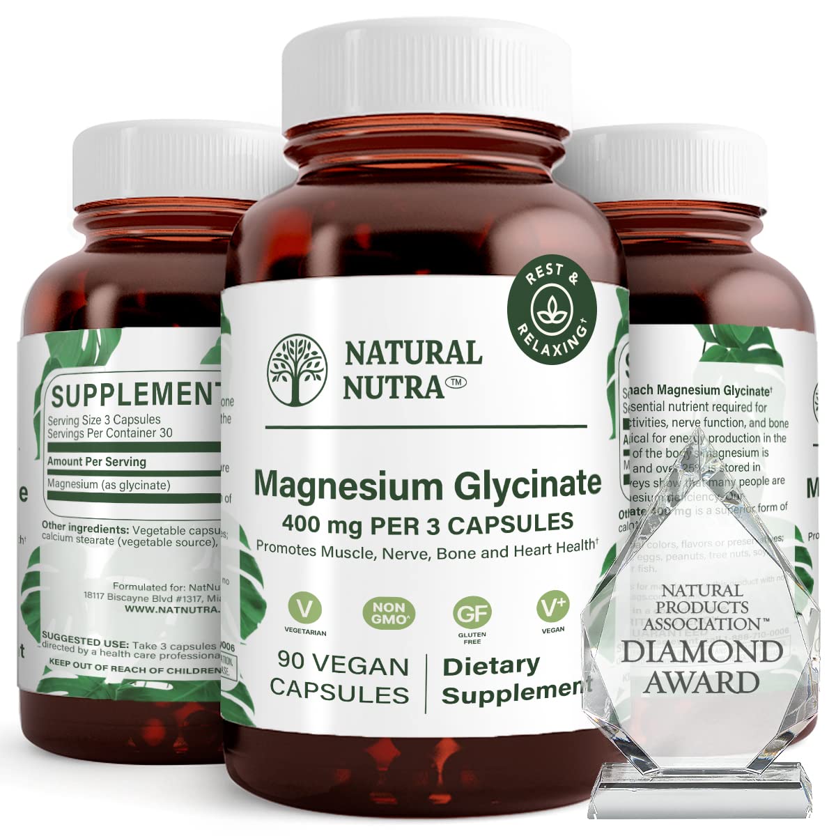 Natural Nutra magnesium glycinate capsules
