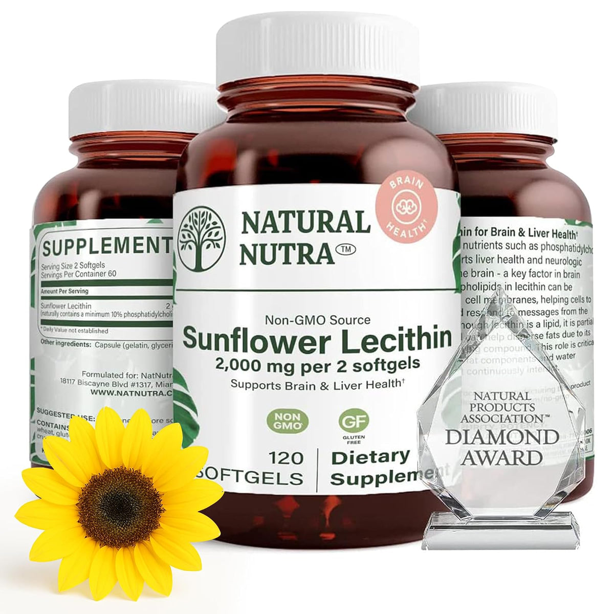 Natural Nutra sunflower lecithin softgels