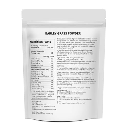 Natural nutrients in barley grass