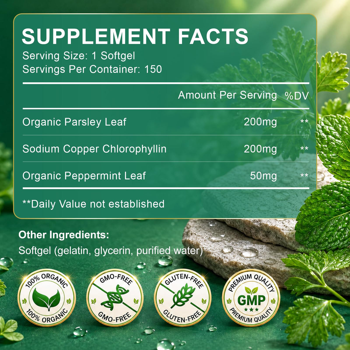 natural odor remover chlorophyll capsules