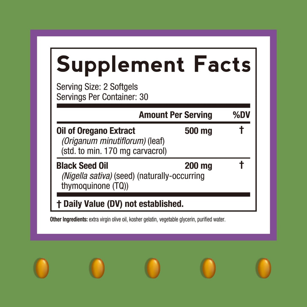 natural oil of oregano softgels