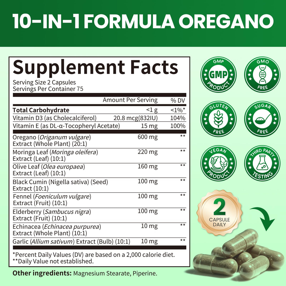 natural oil of oregano supplement