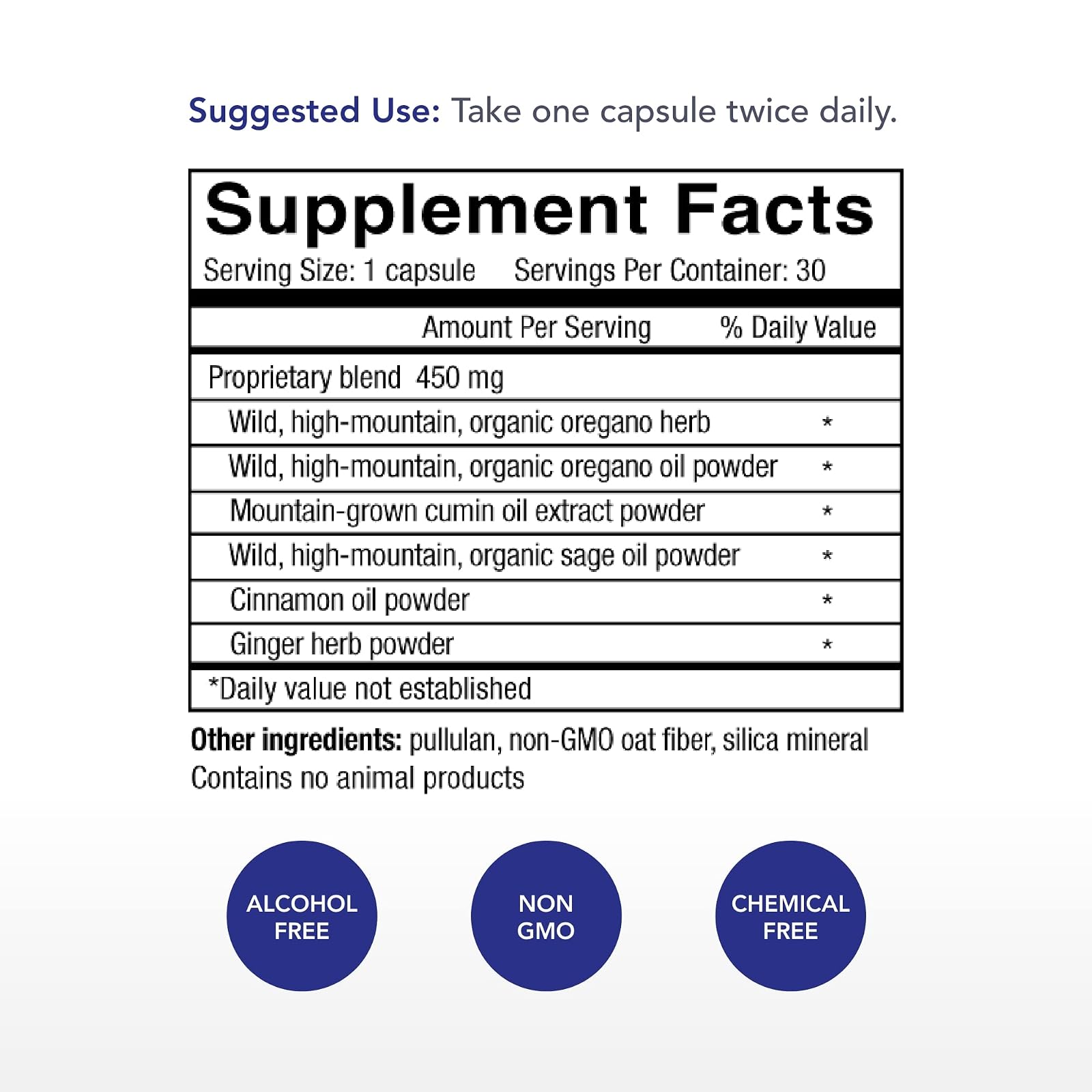 natural oil of oregano supplement