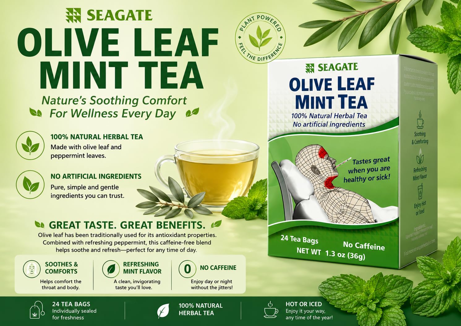 natural olive leaf detox tea