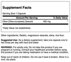 natural olive leaf supplement capsules