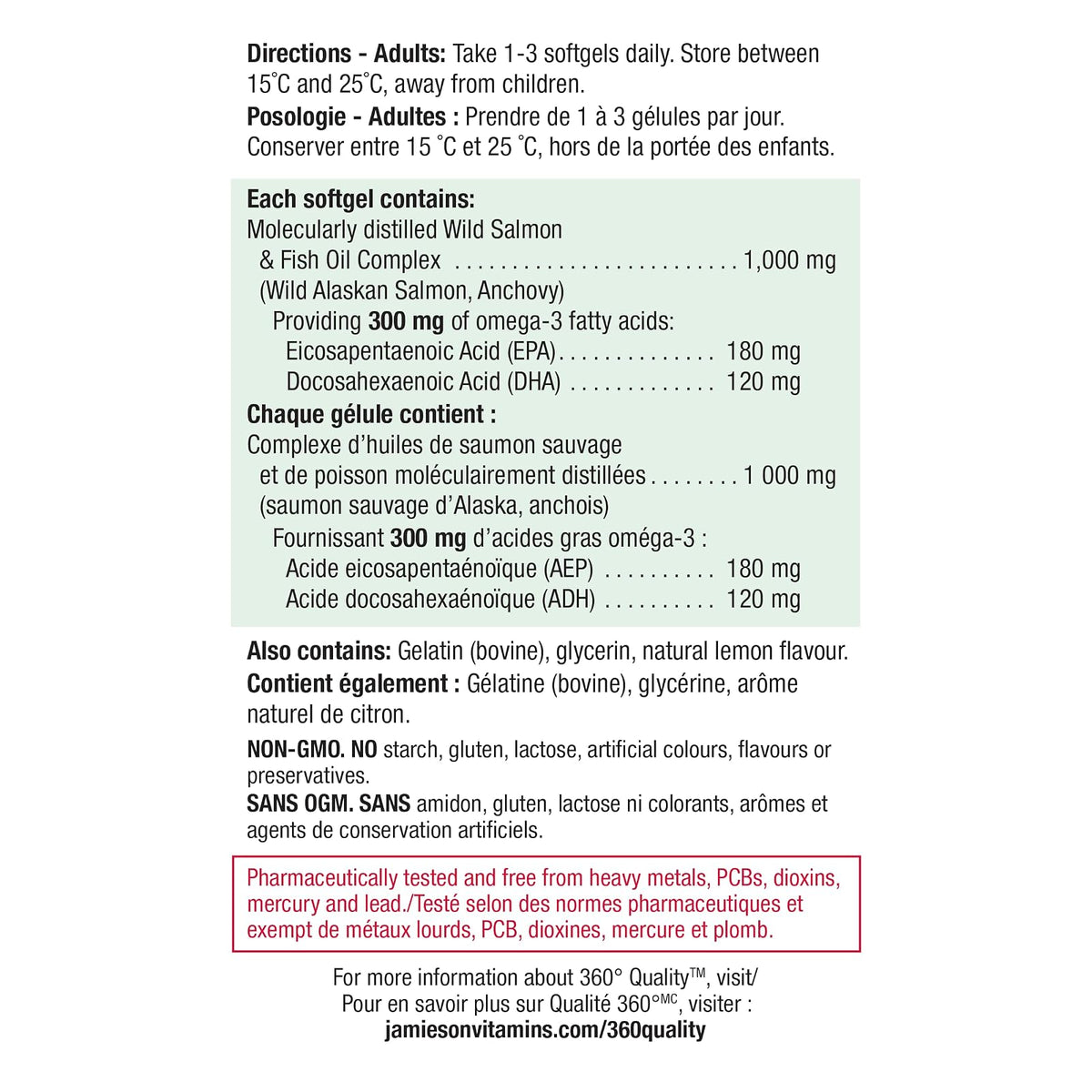 Natural omega 3 from wild salmon
