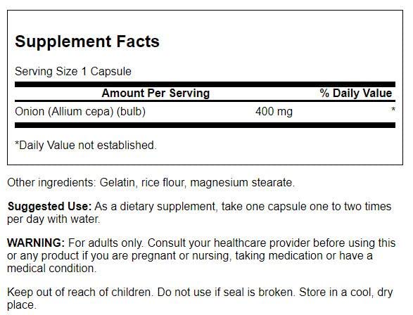 natural onion bulb extract capsules