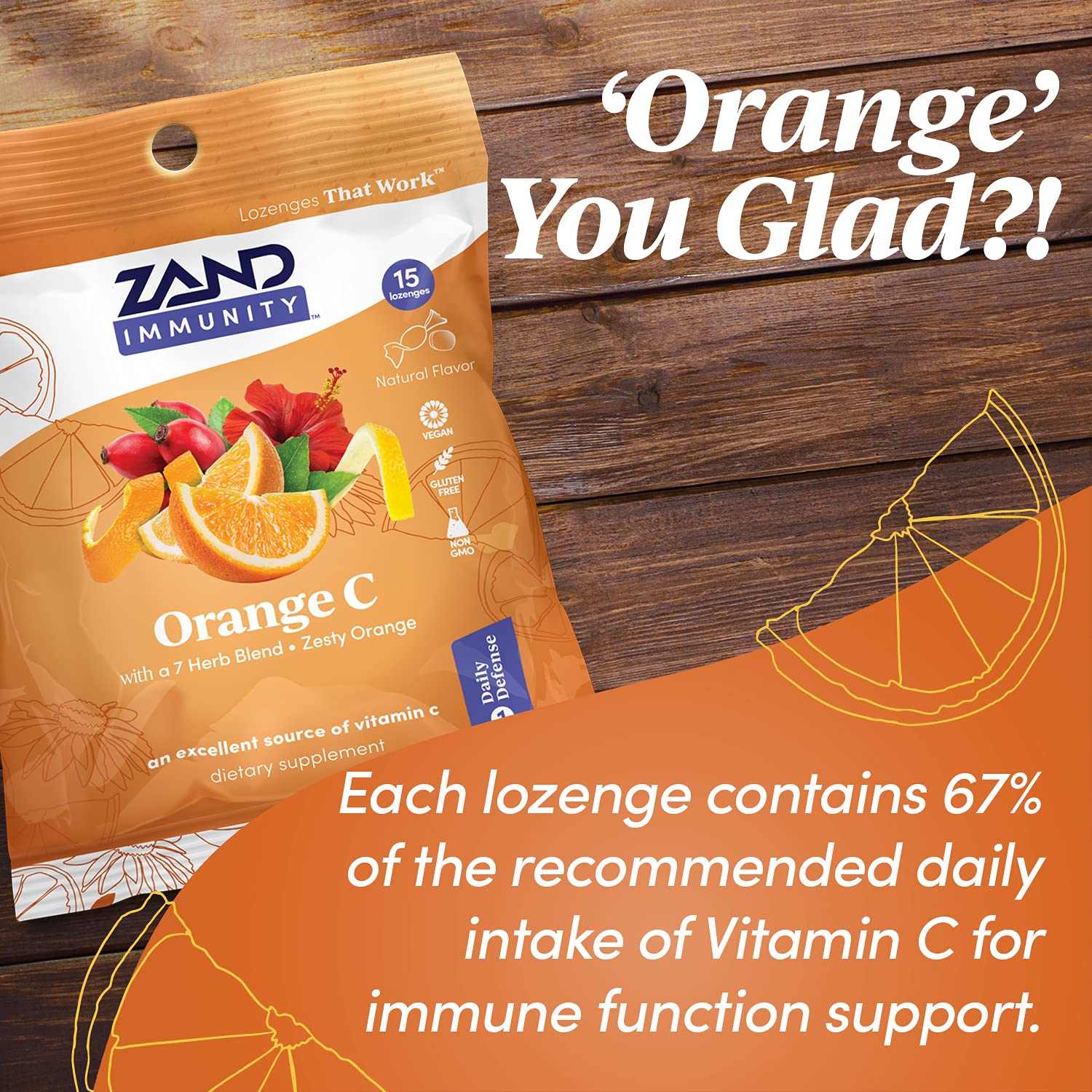 natural orange flavour vitamin C supplement