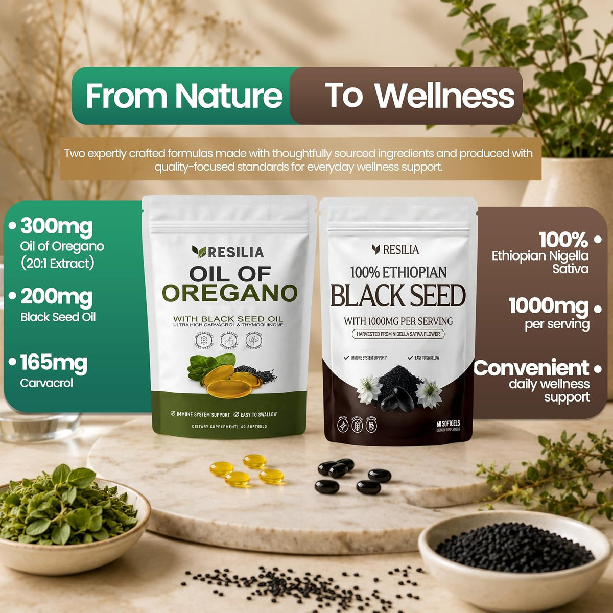 Natural oregano oil for digestive health
