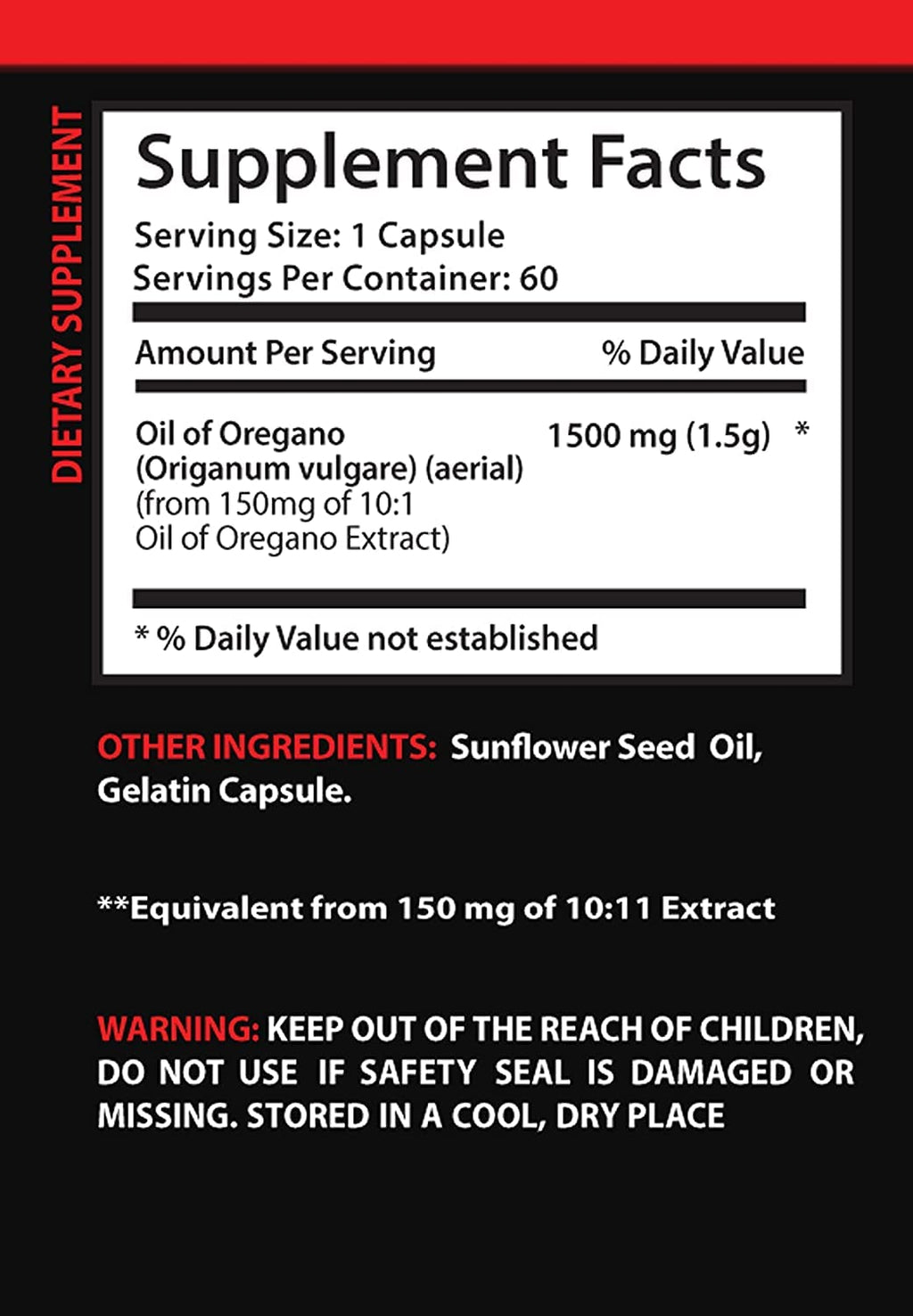 Natural oregano oil for immune support