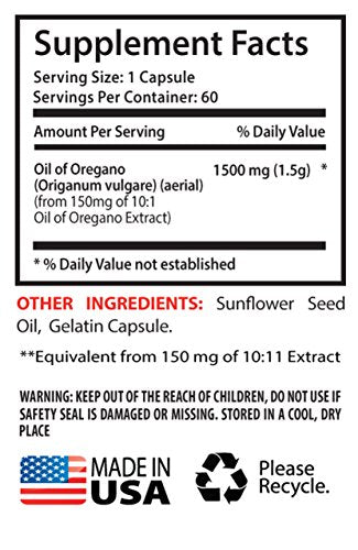 Natural oregano supplement for health