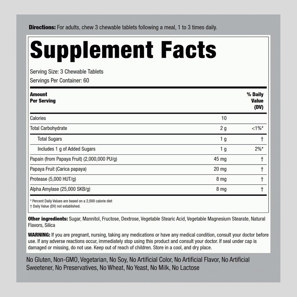 natural papaya digestive enzymes