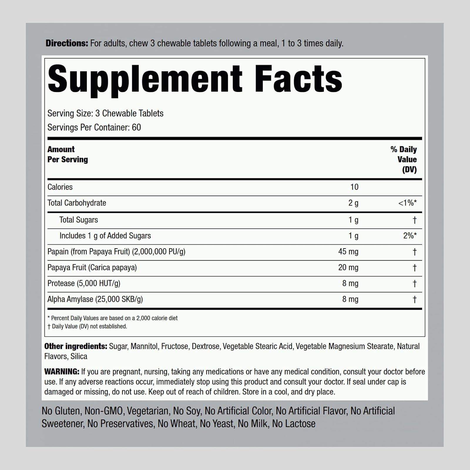 natural papaya digestive enzymes