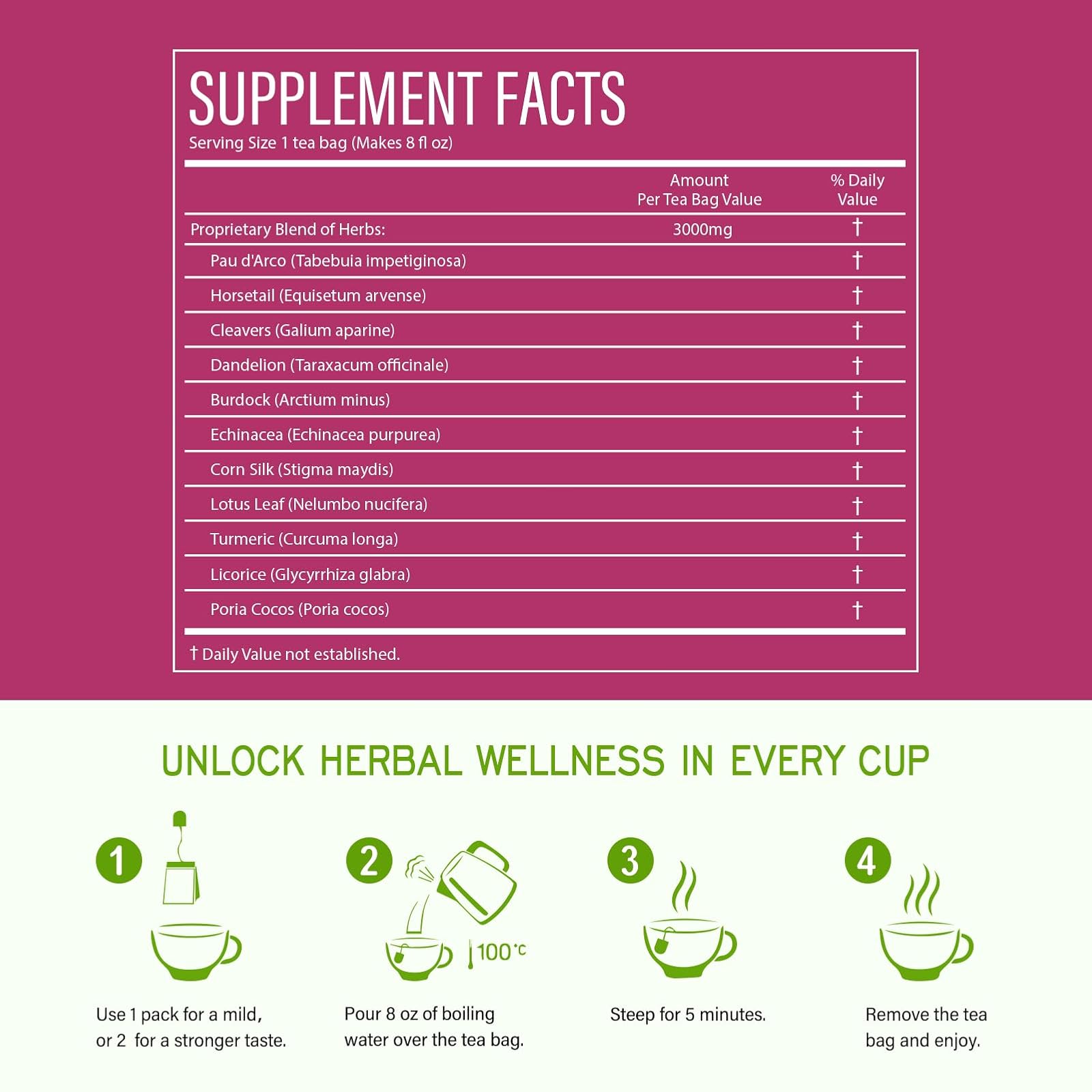 natural Pau d'Arco tea for wellness