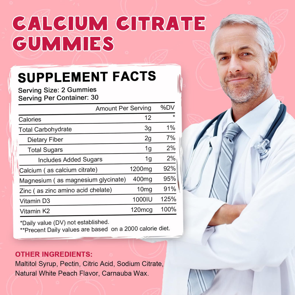 natural peach flavour calcium supplement