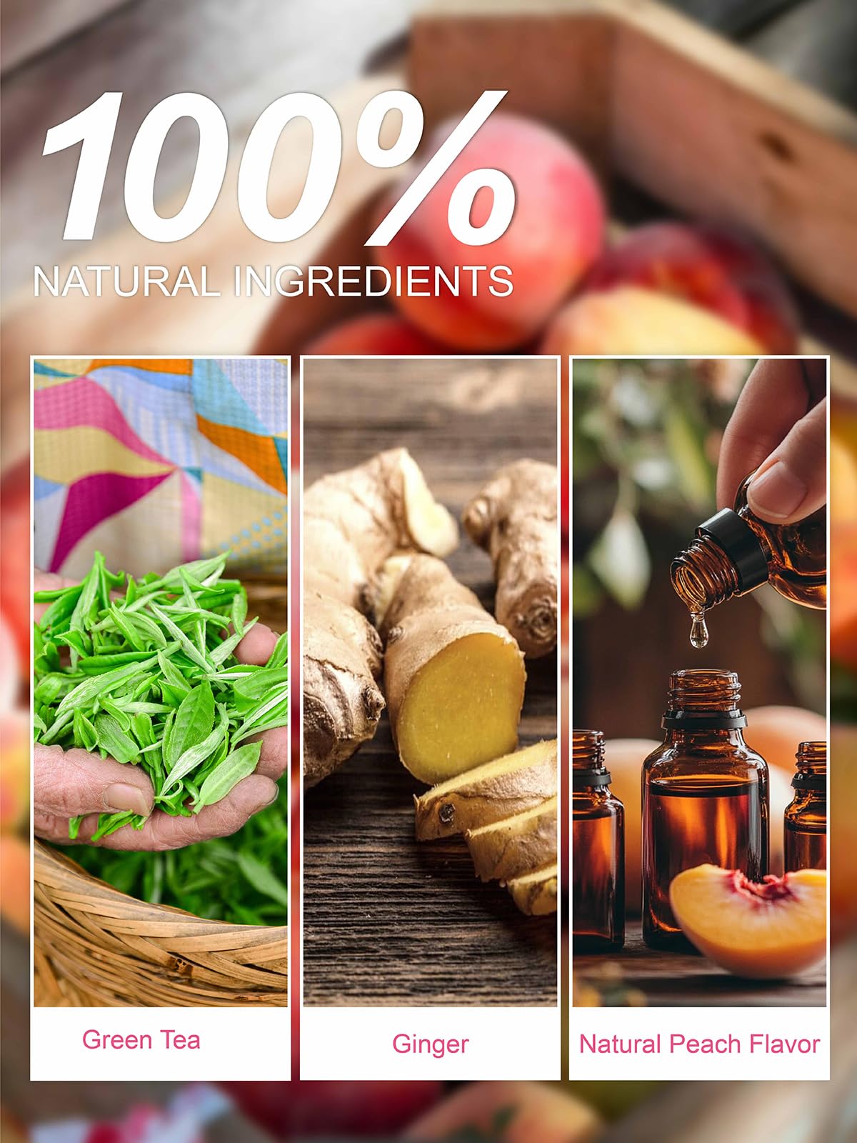 natural peach ginger flavour tea