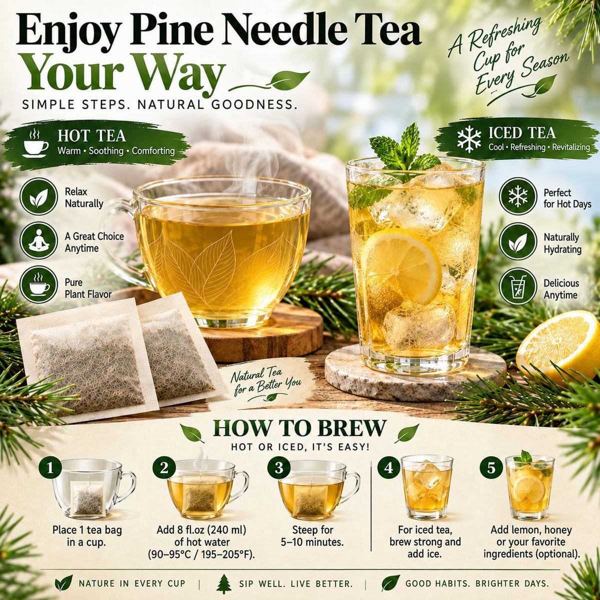 natural pine needle tea blend
