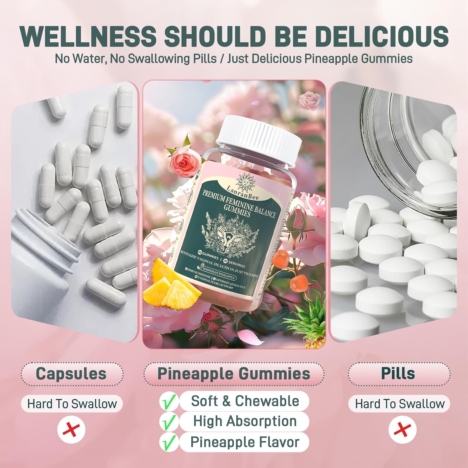 natural pineapple flavour probiotic gummies