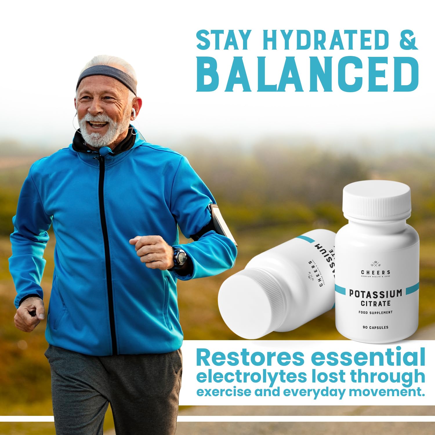 Natural potassium citrate for hydration