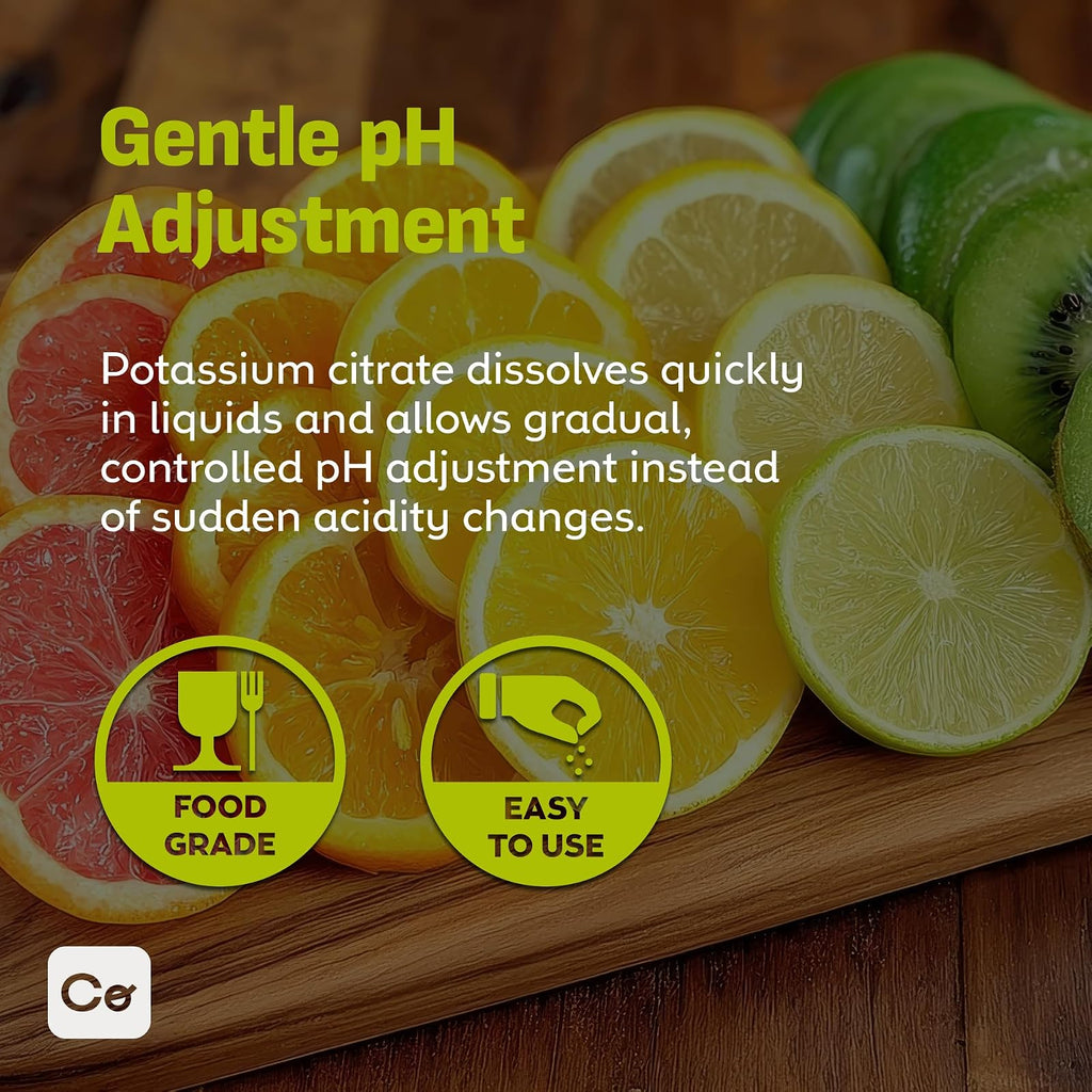 Natural potassium citrate for hydration
