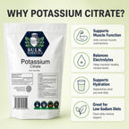 Natural potassium citrate for hydration