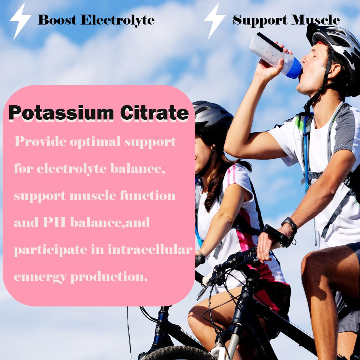 Natural potassium citrate for muscle support