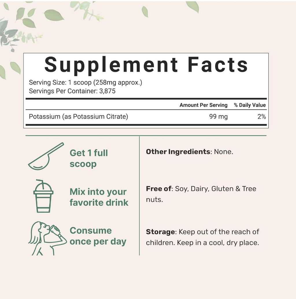 Natural potassium supplement for heart health