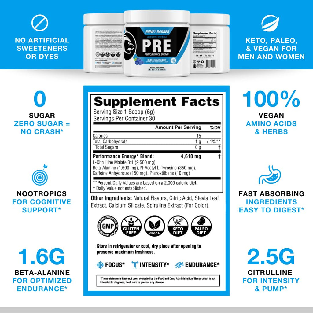 Natural pre-workout powder for workouts