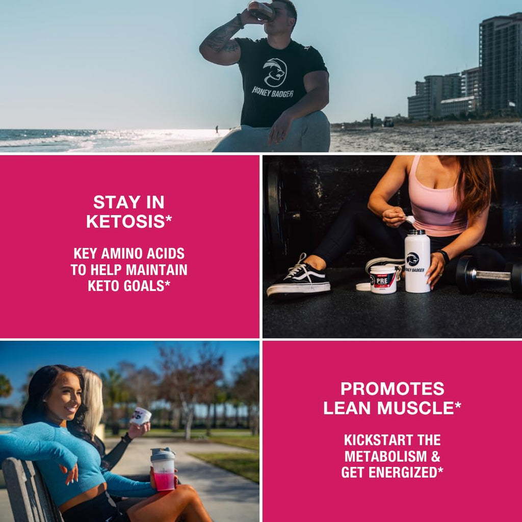Natural pre-workout powder with berry flavour