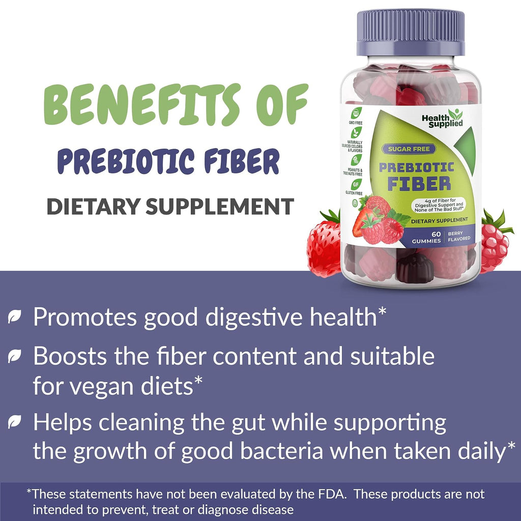 Natural prebiotic fiber supplement gummies