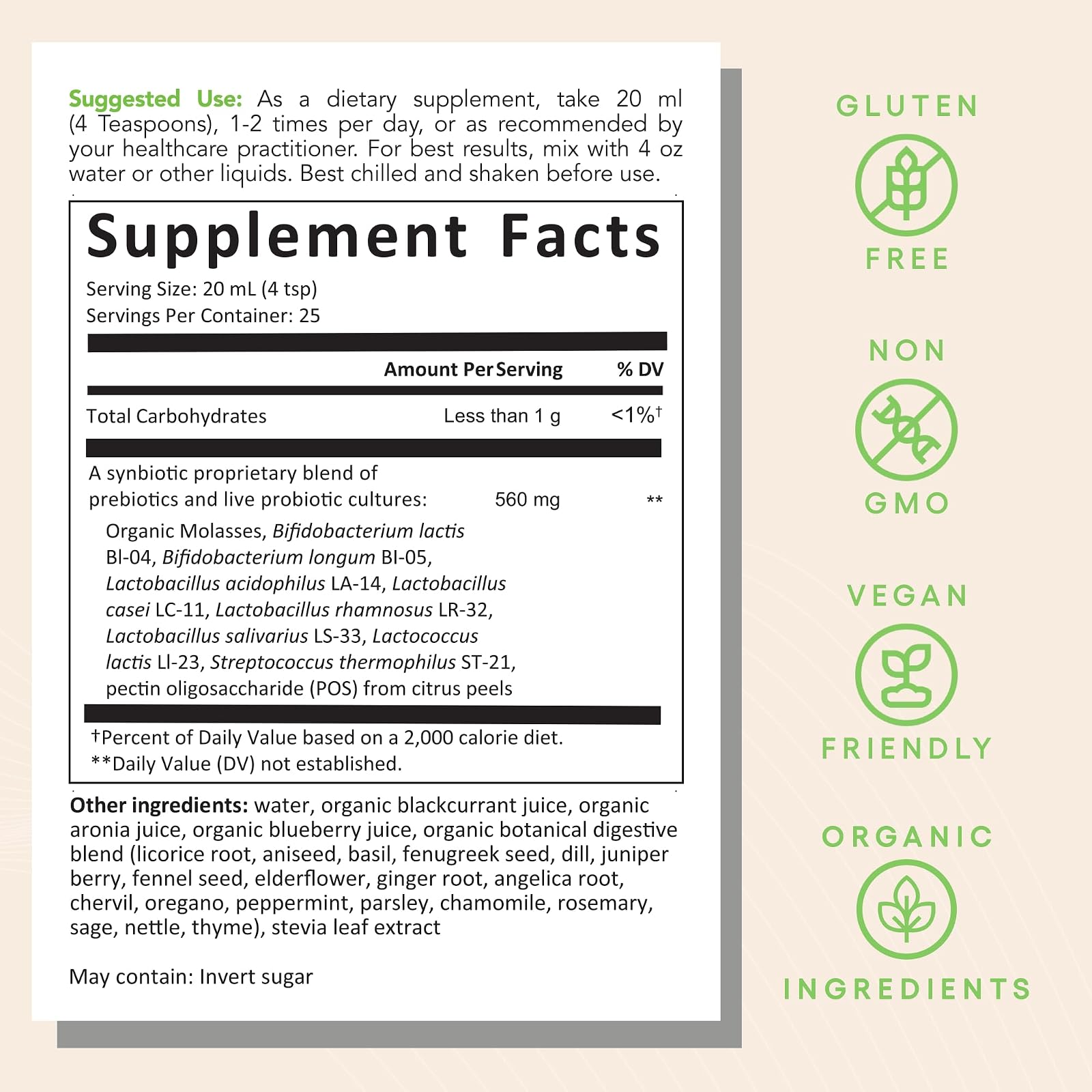 Natural probiotic blend for daily digestion
