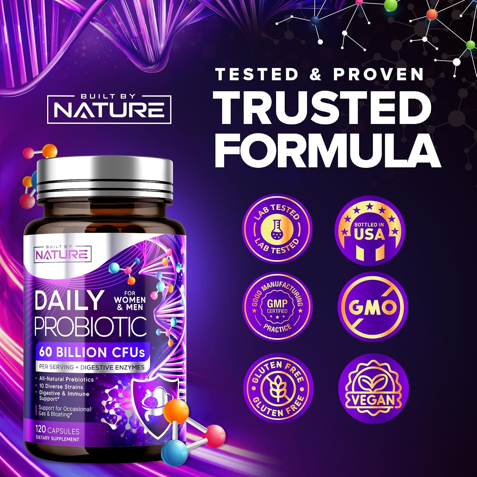 natural probiotics with 60 billion CFU