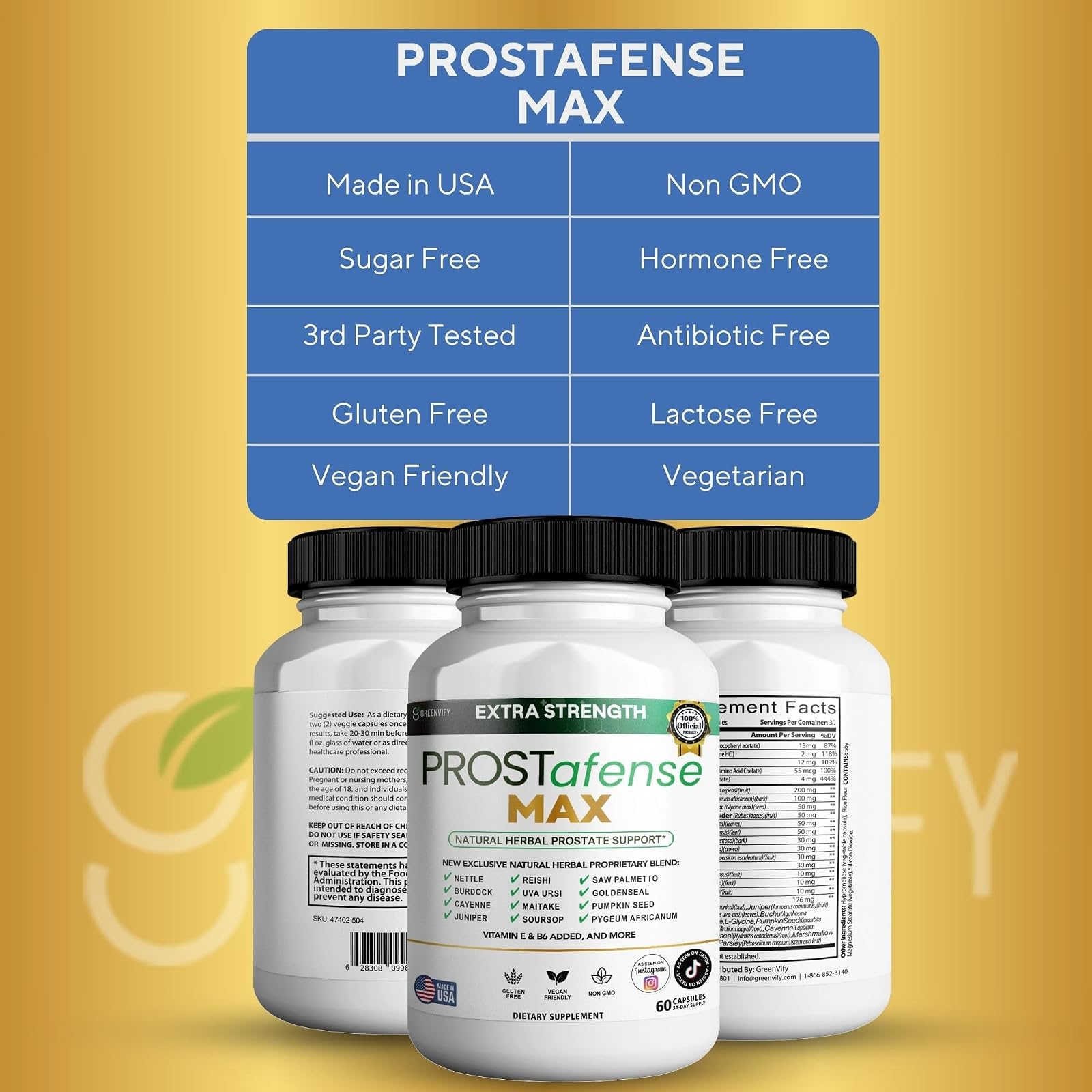 Natural prostate support supplement