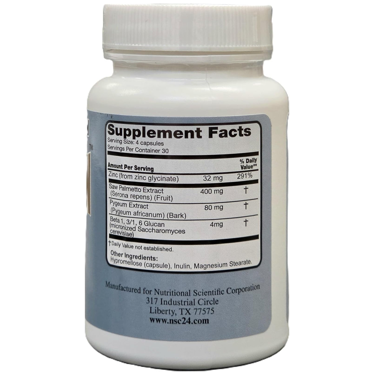 Natural prostate support with NSC