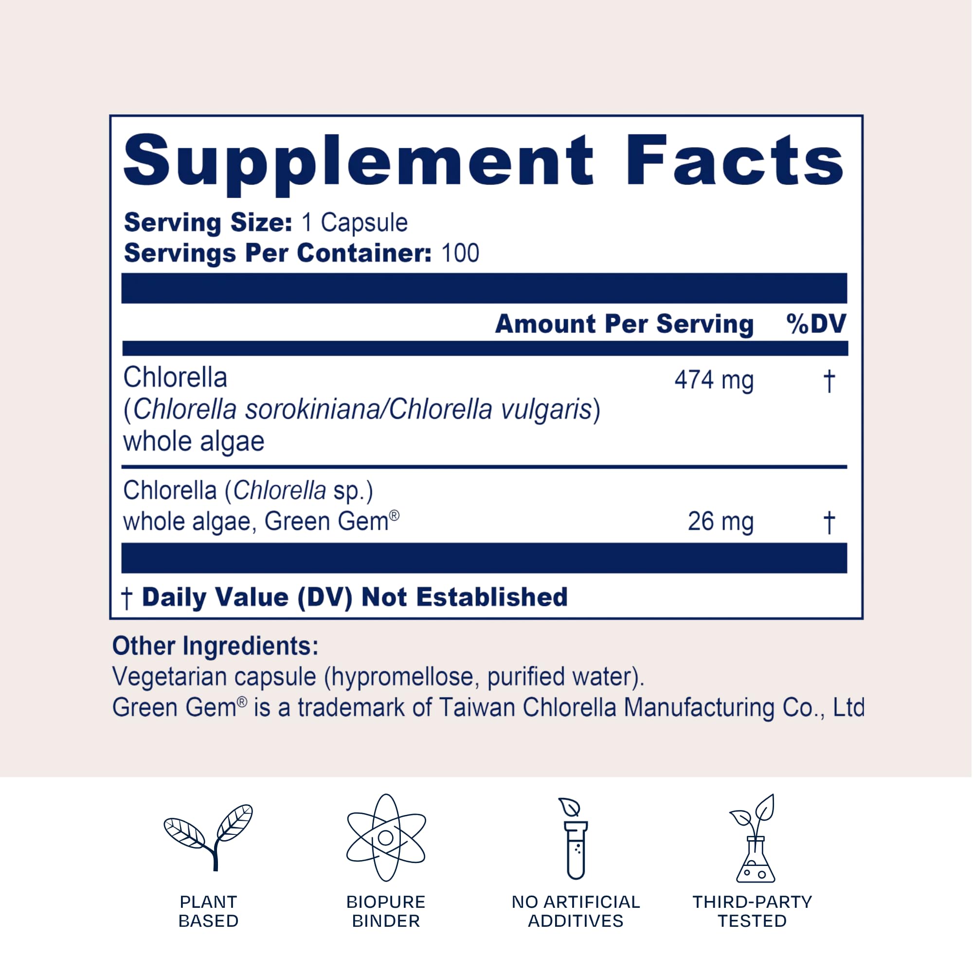 natural protein source chlorella capsules