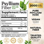 Natural psyllium husk supplement capsules