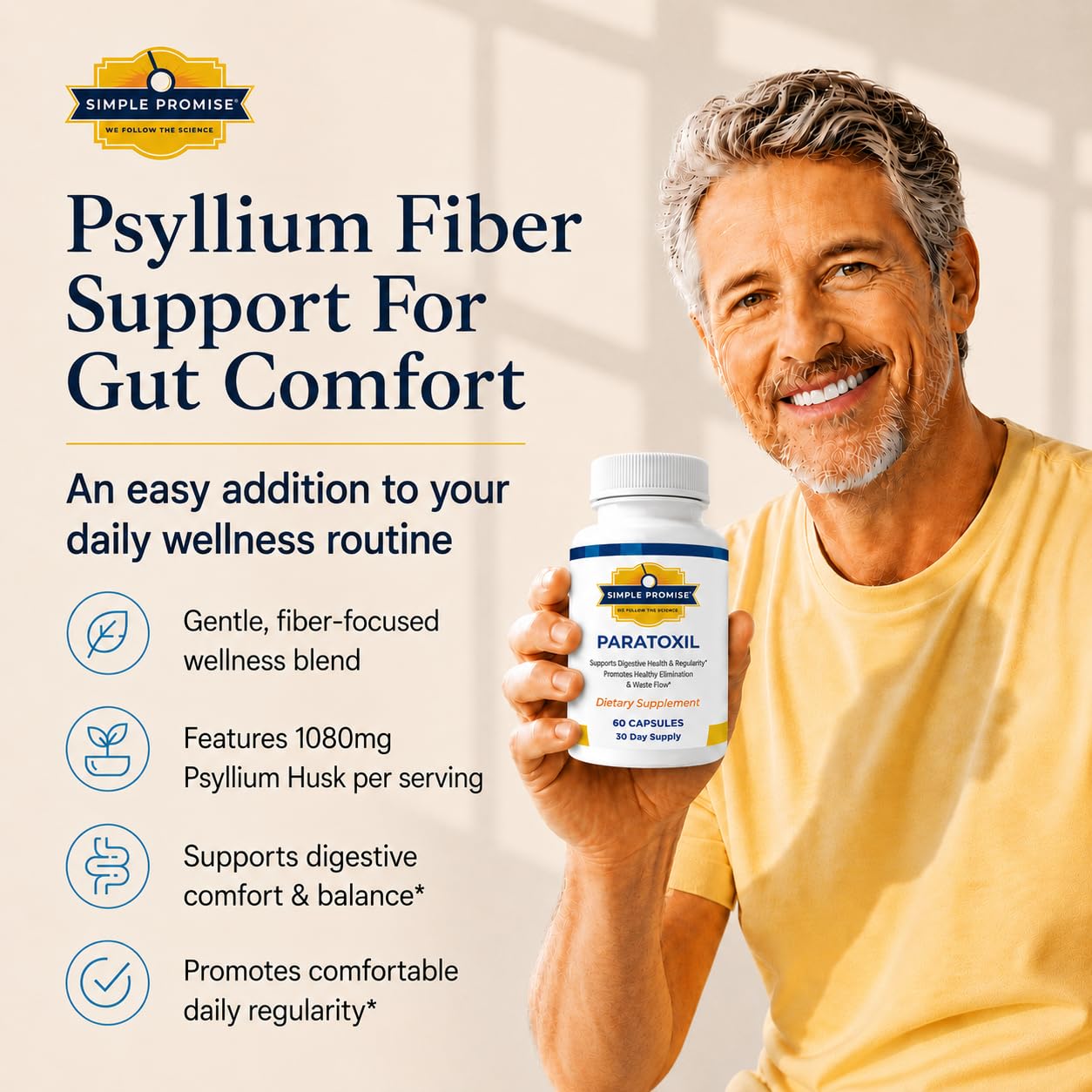Natural psyllium husk supplement capsules