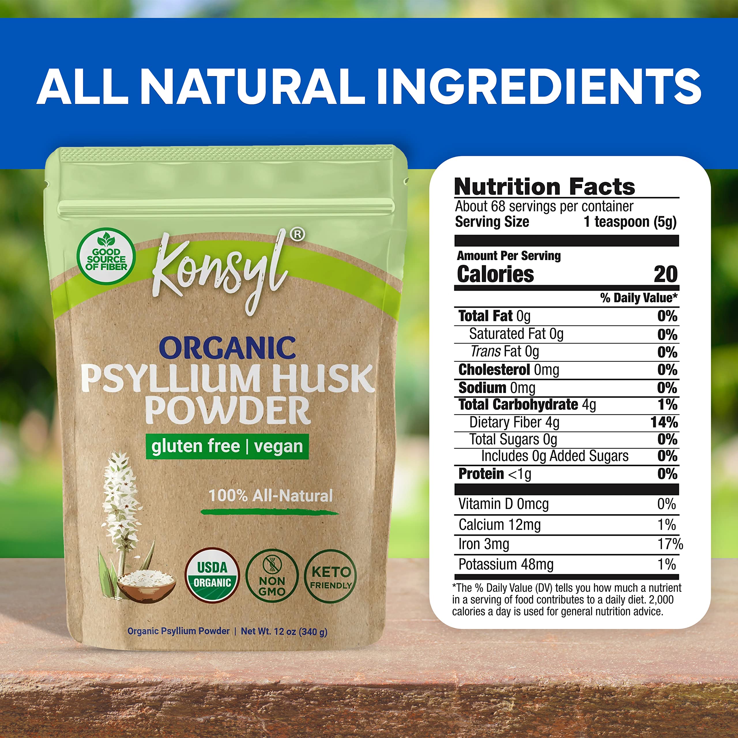 natural psyllium plant fiber source