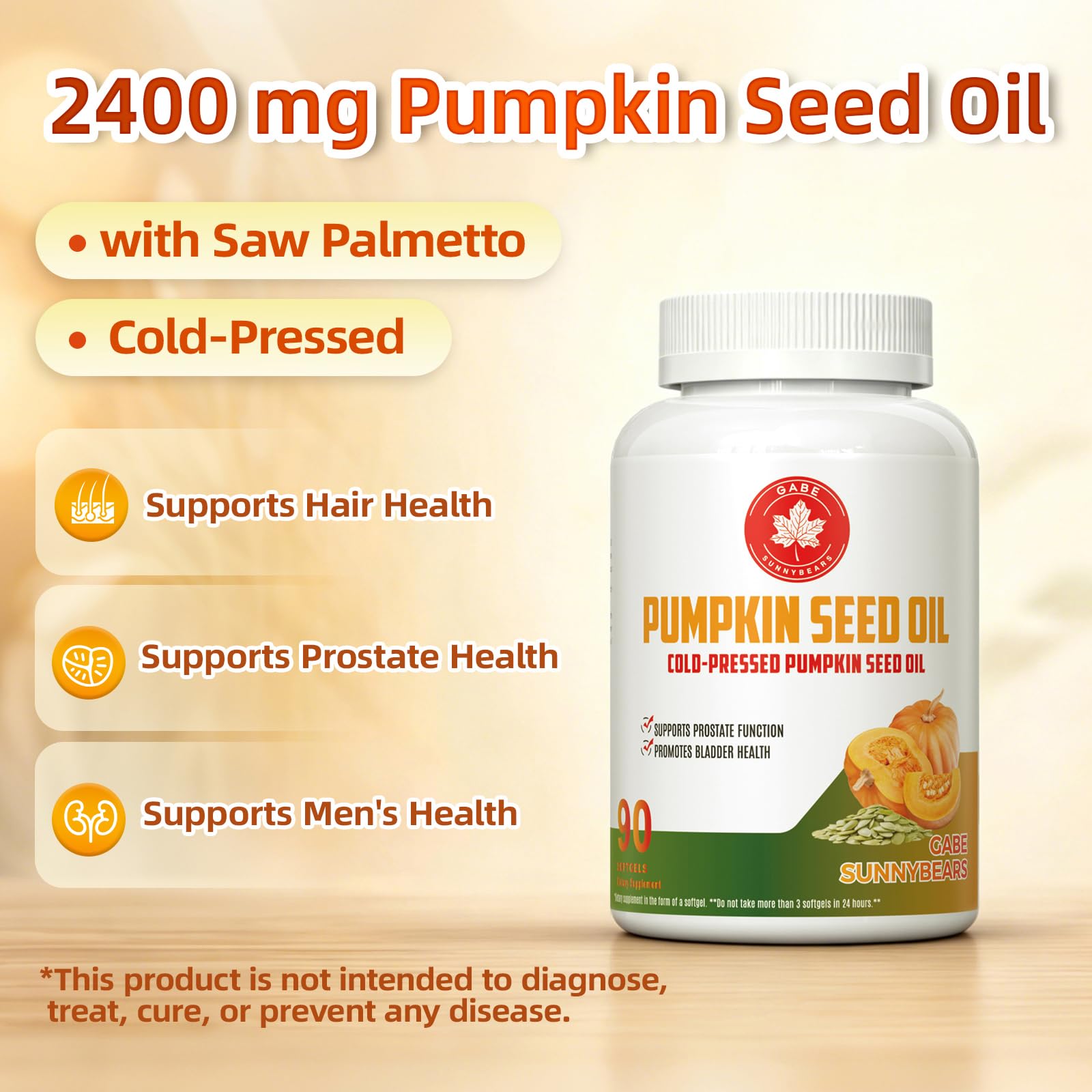 Natural pumpkin seed oil capsules
