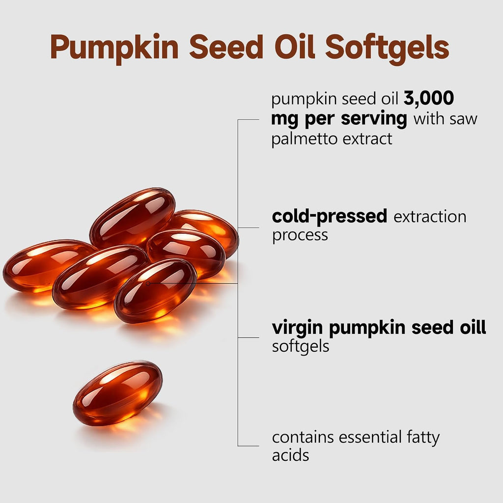 Natural pumpkin seed oil supplement