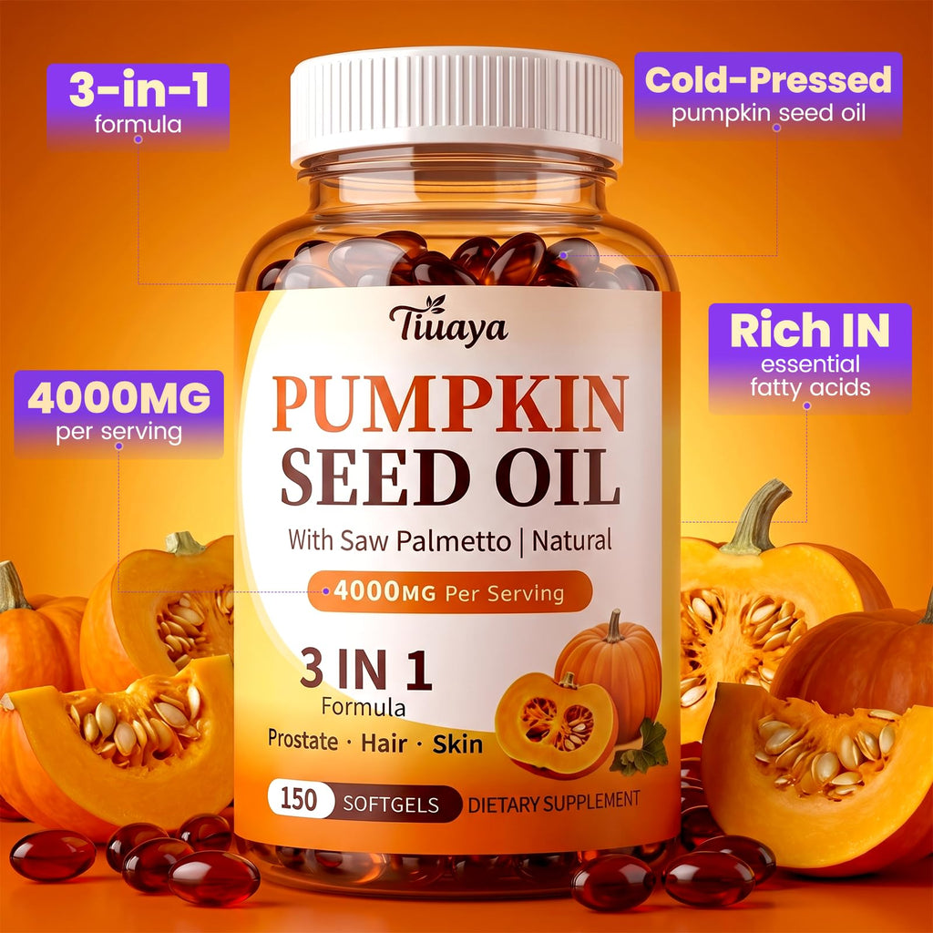 Natural pumpkin seed oil supplement