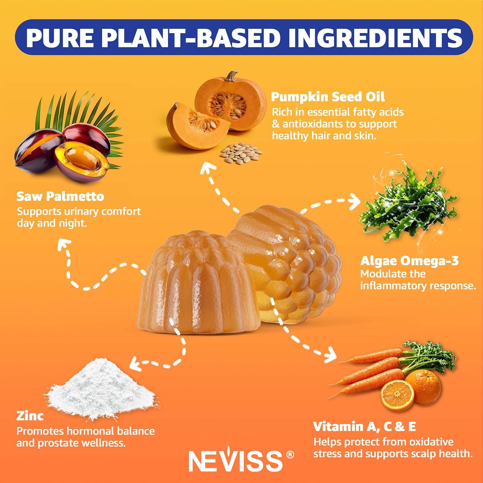 Natural pumpkin seed oil supplements