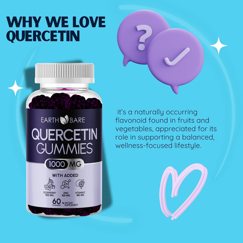 Natural quercetin gummies for allergy relief