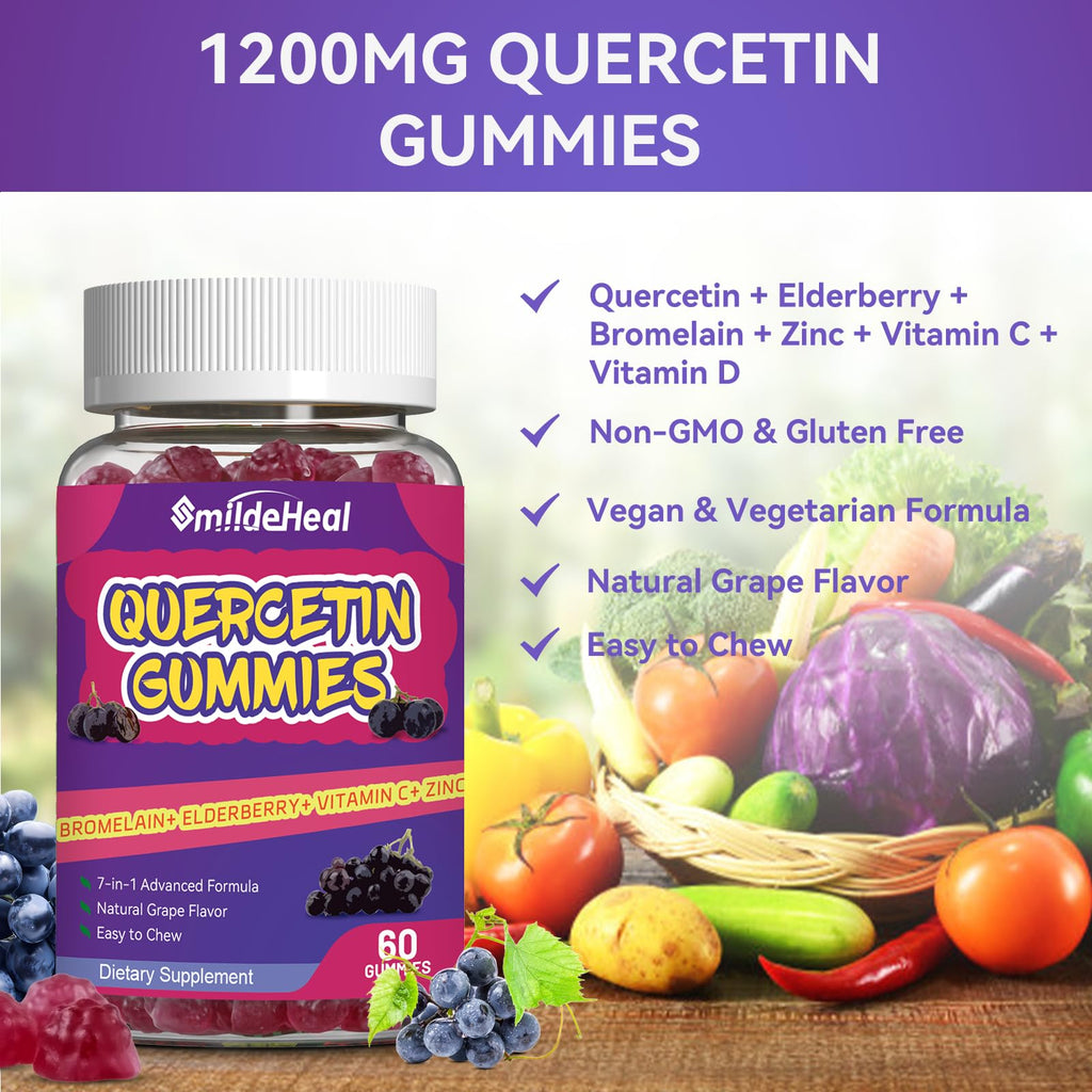 Natural quercetin gummies for seasonal relief